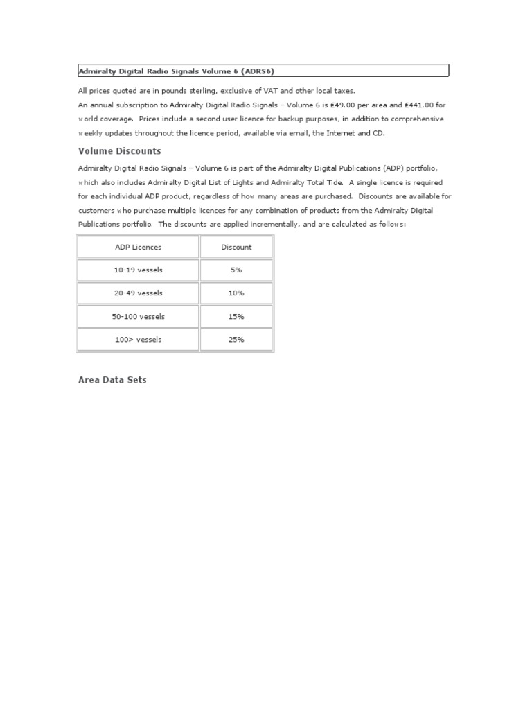 Admiralty Digital Radio Signals Volume 6 | PDF | Business
