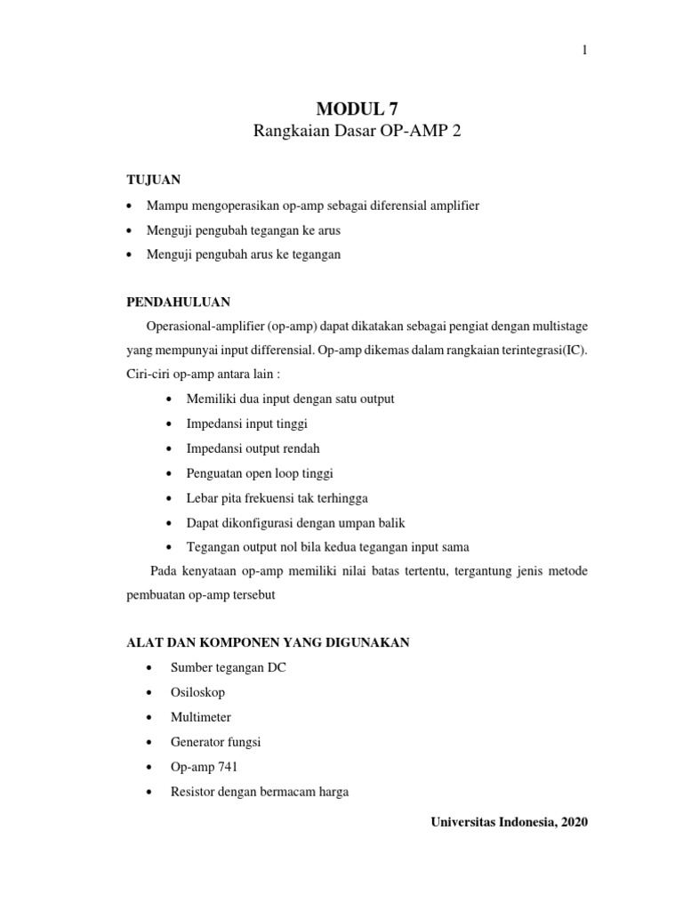 Modul 7 Praktikum Elektronika 1. Exe | PDF