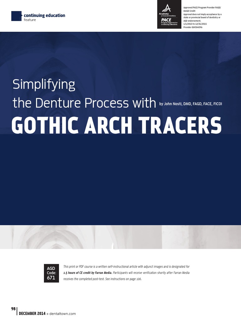 Simplifying The Denture Process With: Gothic Arch Tracers | PDF ...
