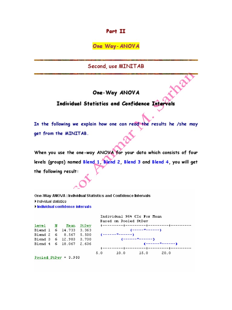 Anova 1 Minitab Pdf Standard Deviation Analysis Of Variance 9687
