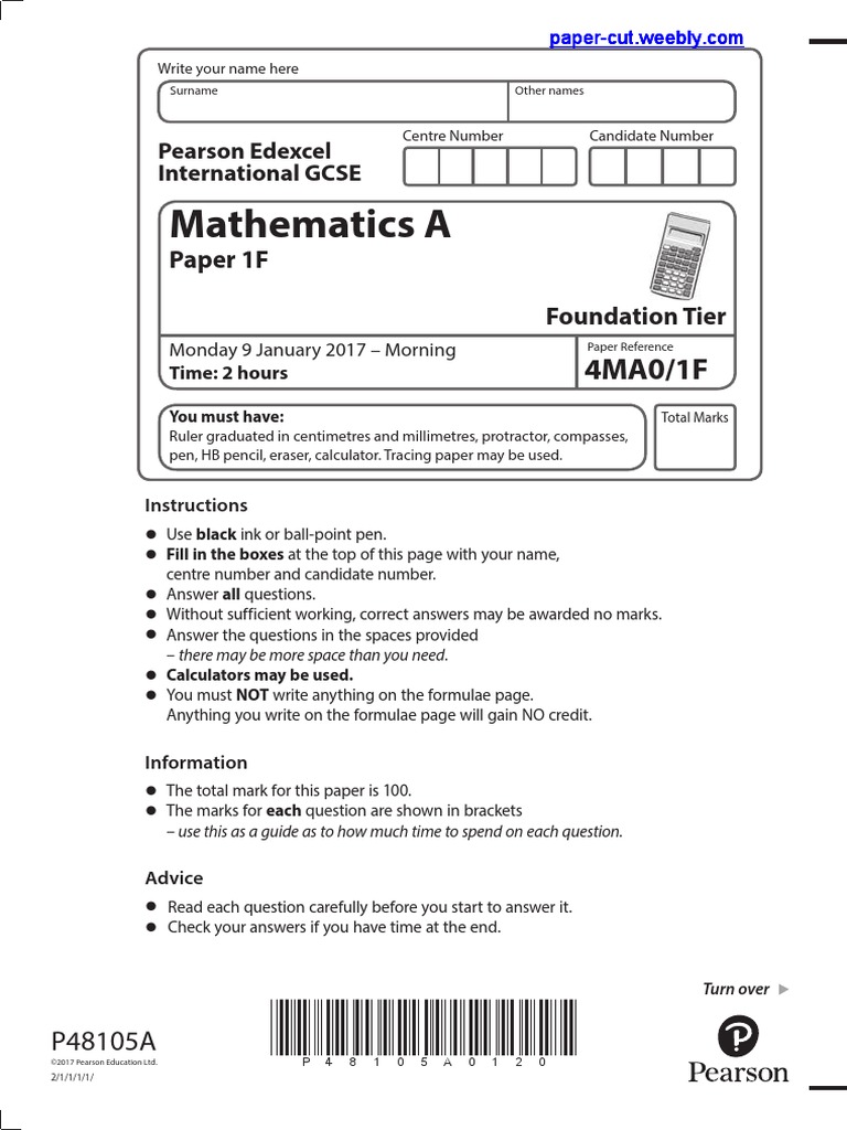 Mathematics A: Paper 1F Foundation Tier | PDF | Shape | Geometry