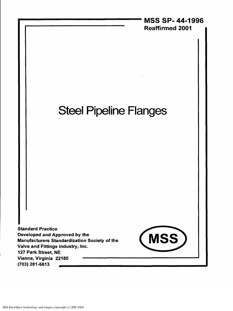 MSS SP 44 Steel Pipe Flanges | PDF
