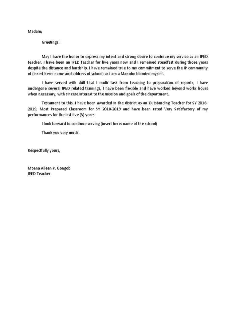 Letter of Intent IPED | PDF