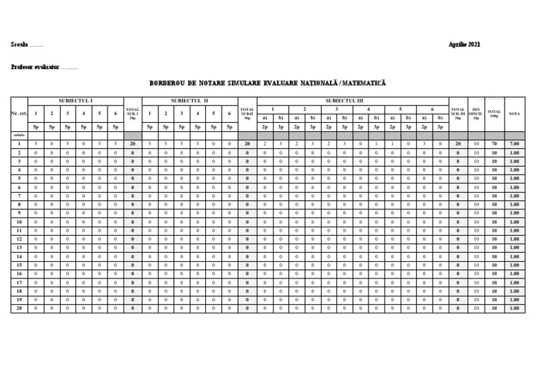Borderou Simulare en | PDF
