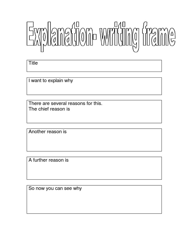 Explanation Writing Frame | PDF