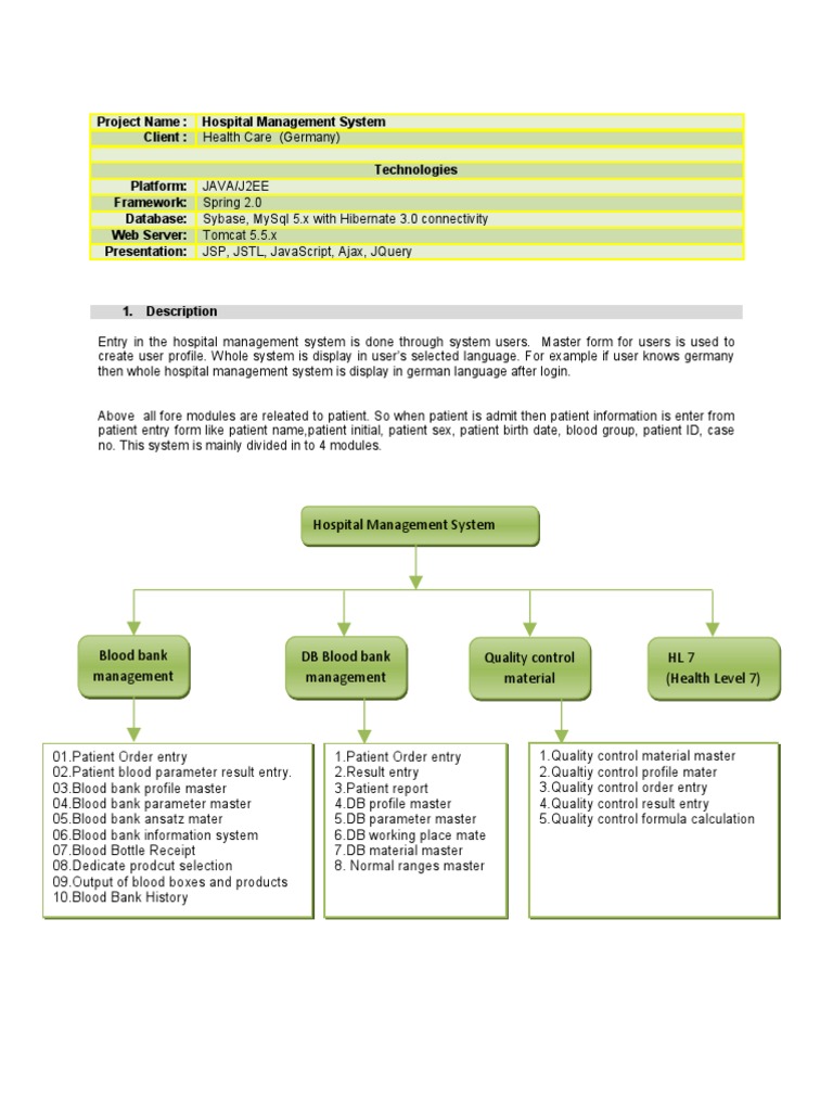 Hospital Management System Overview | PDF | Patient | Computer Programming