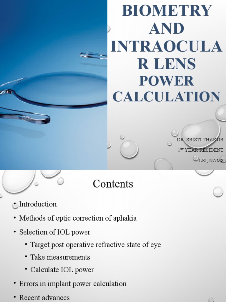 Biometry..Iol Calculation | PDF | Light | Vision