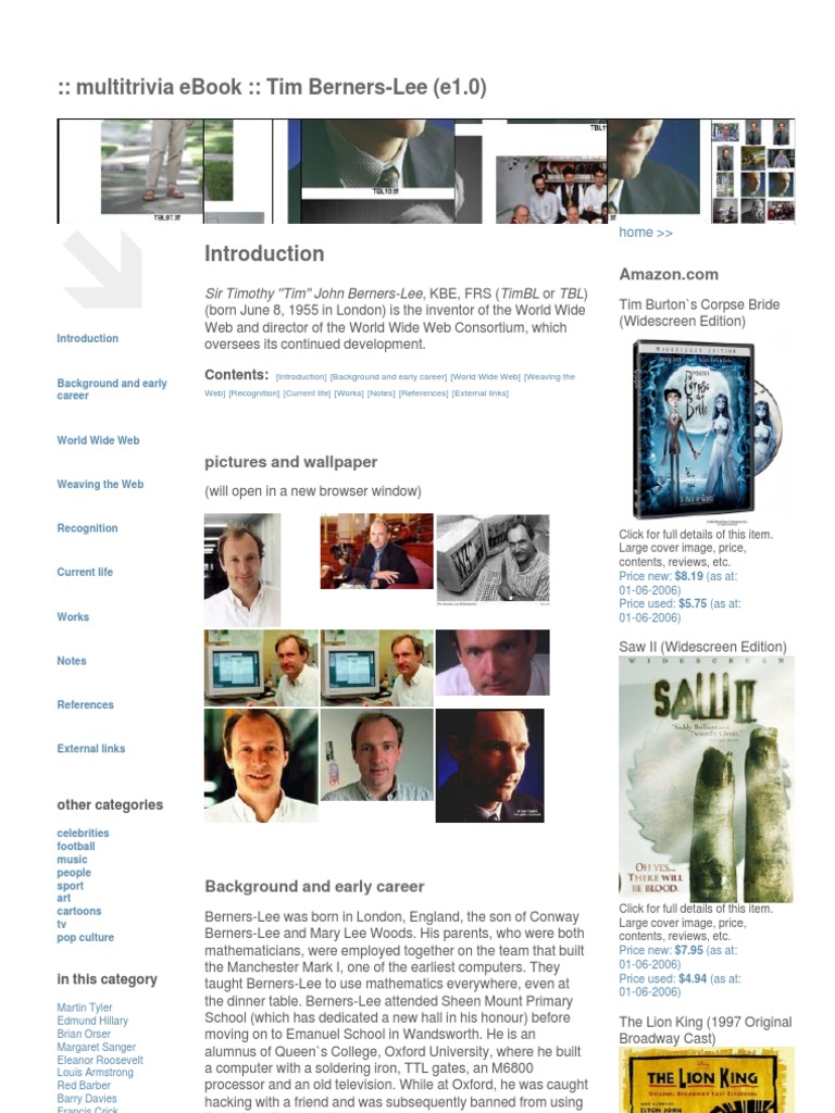 Tim Berners-Lee: Web Inventor Biography | PDF | World Wide Web ...