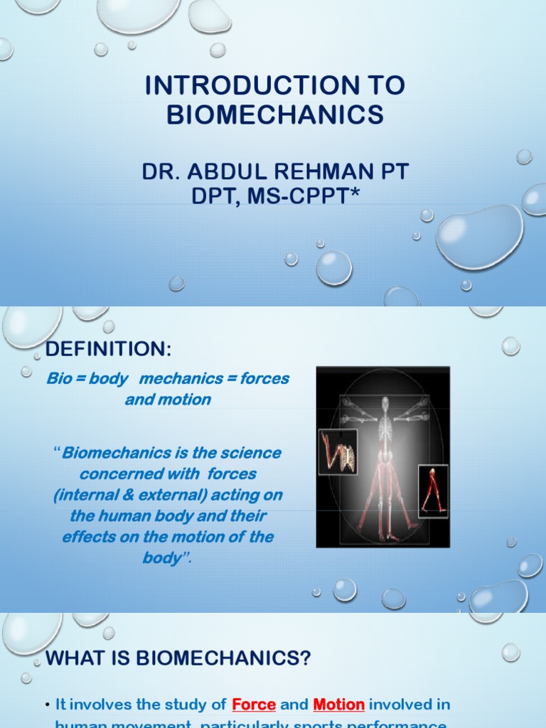 Introduction To Biomechanics | PDF | Biomechanics | Force