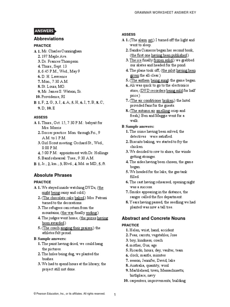 Grammar G9 Worksheet Answer Key | PDF | Foods | Sports