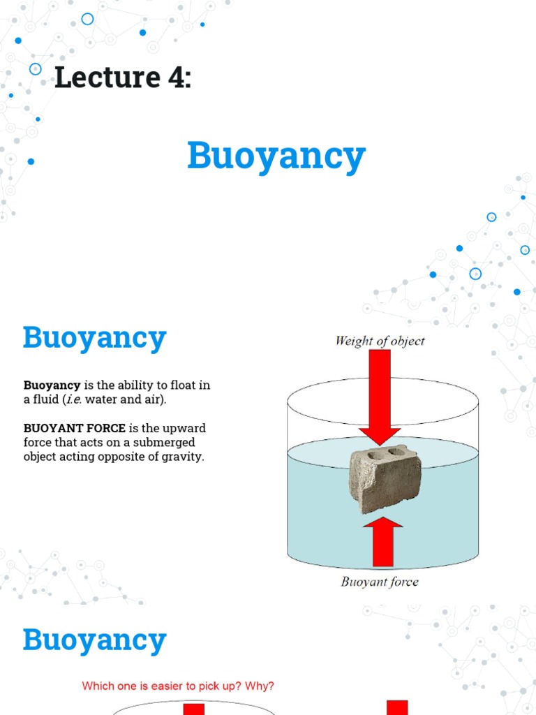 Hydraulics - Lecture 4 - Buoyancy | PDF | Buoyancy | Density