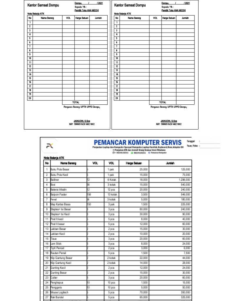 Nota Bon Atk 2021 | PDF