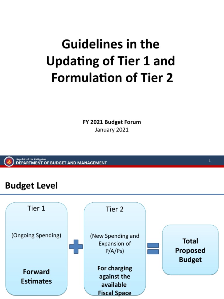 Guidelines in The Updating of Tier 1 and Formulation of Tier 2 | PDF