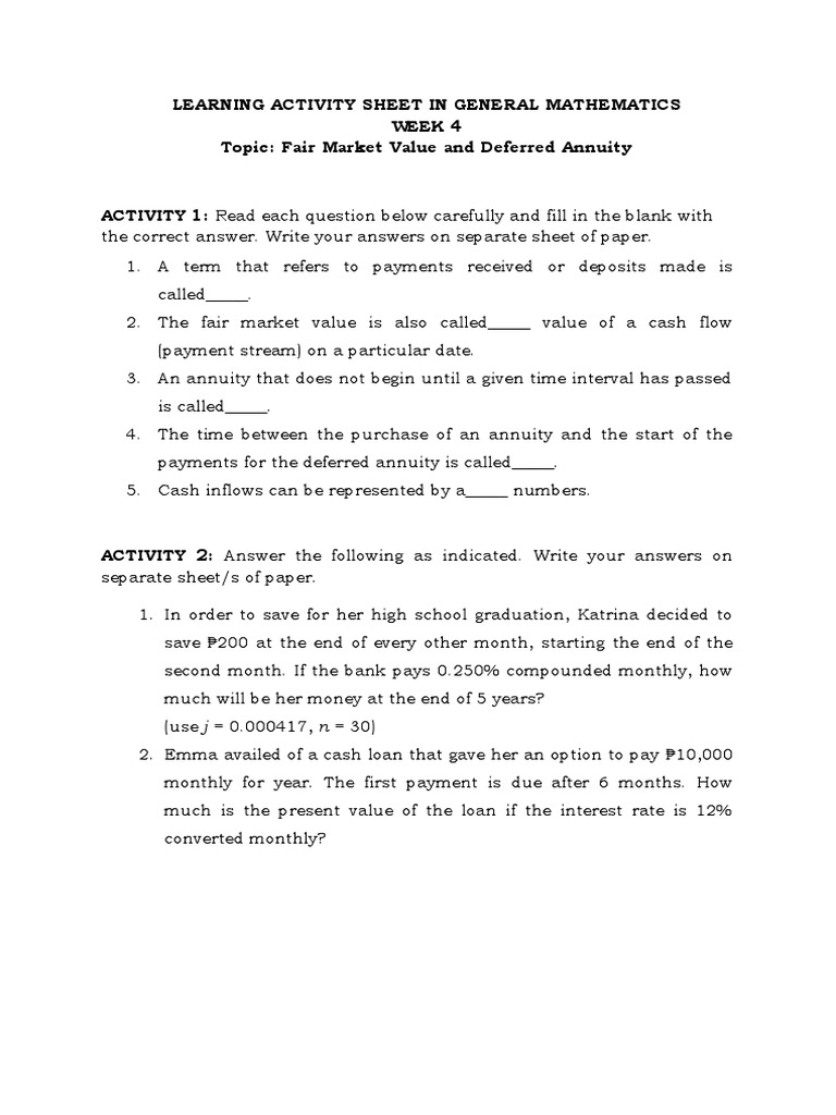 Learning Activity Sheet in General Mathematics 2nd Quarter | PDF ...