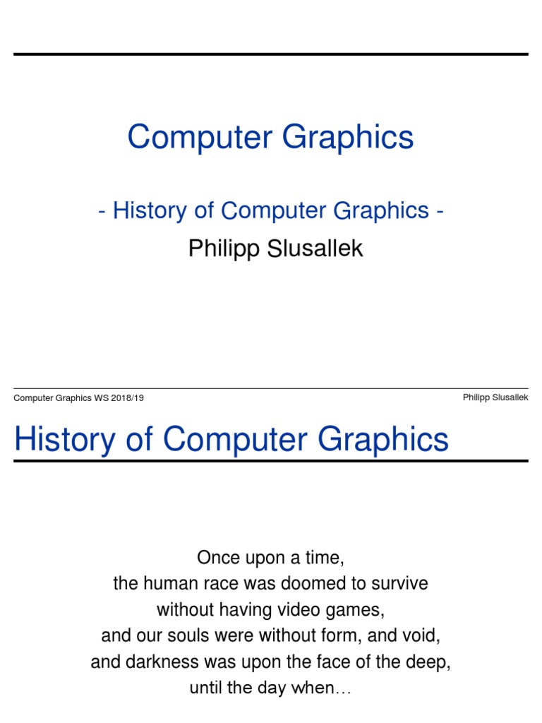 History of Computer Graphics | PDF | Computer Graphics | 3 D Computer ...