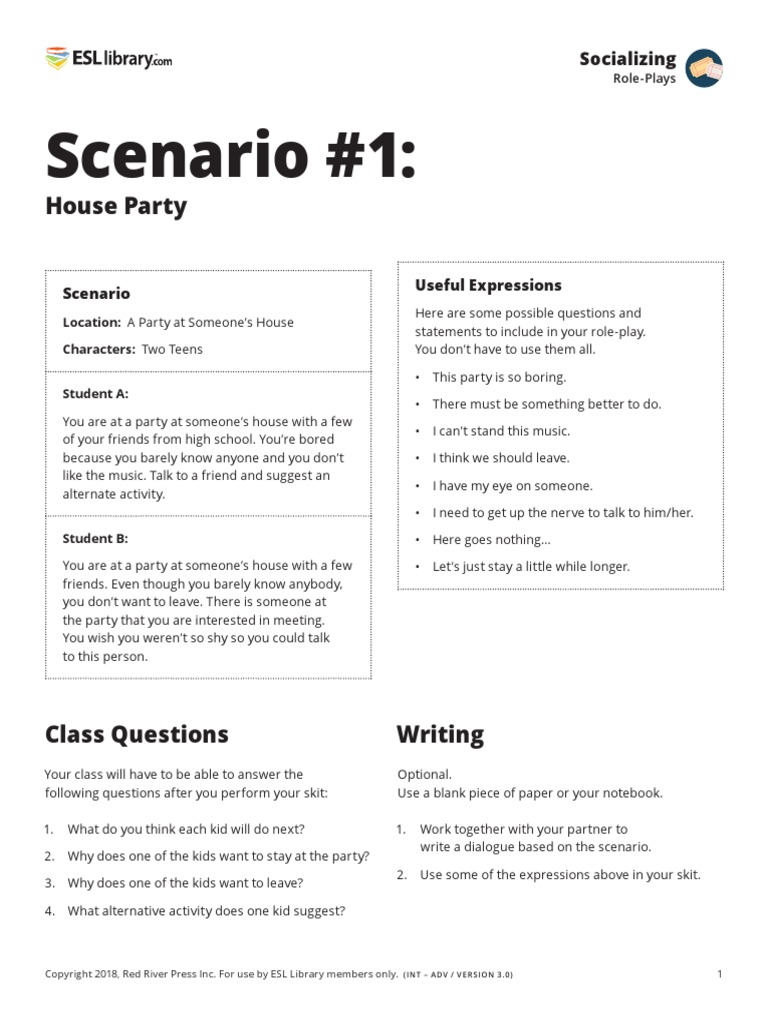 Scenario #1:: House Party | PDF