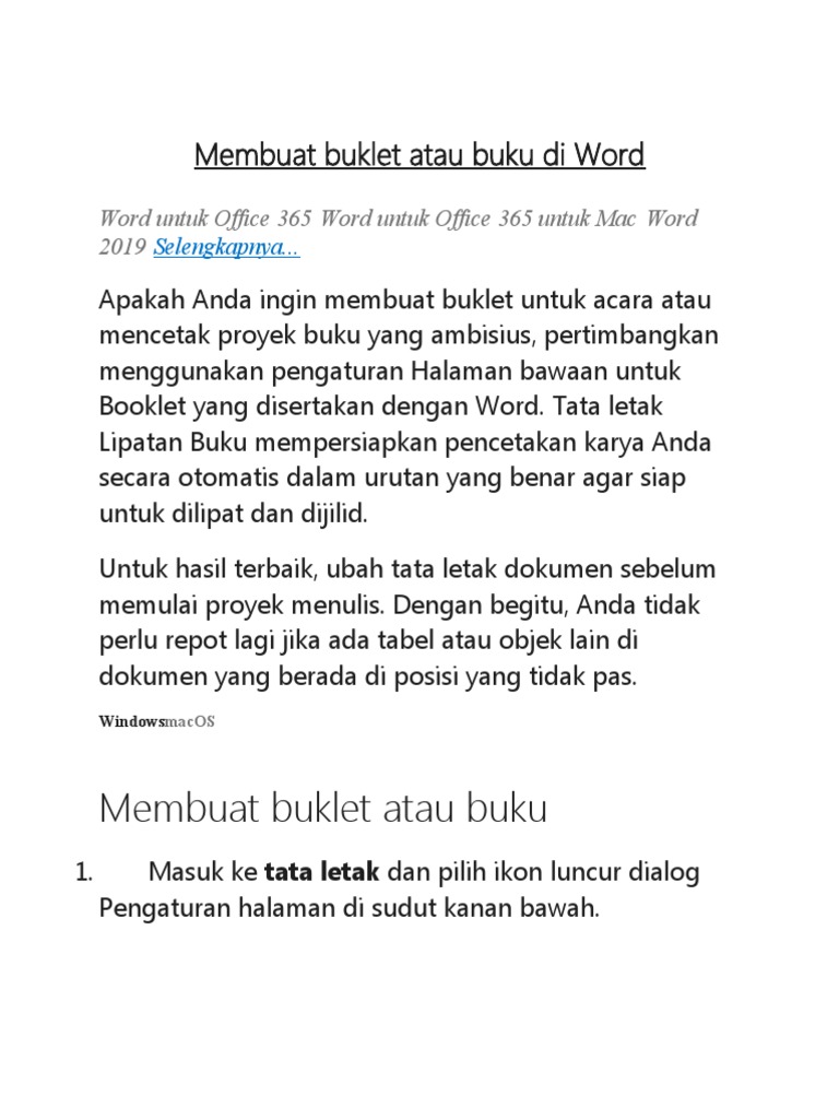 Cara Membuat Buklet di Word | PDF | Griya & Taman