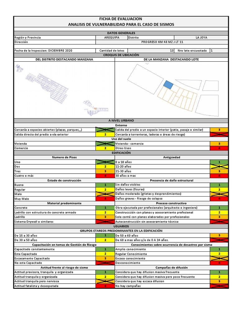 Ficha de Levantamiento de Datos de Campo | PDF | Arquitecto | Hormigón