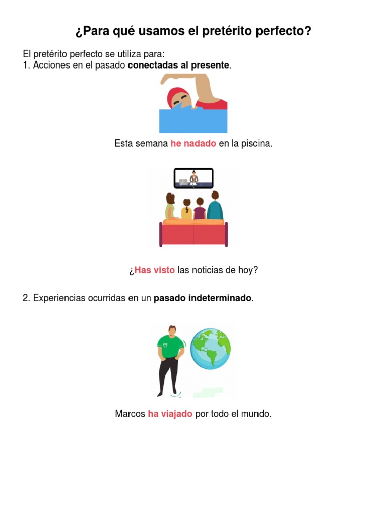 Pretérito Perfecto Explicación | PDF | Artes del Lenguaje y Comunicación