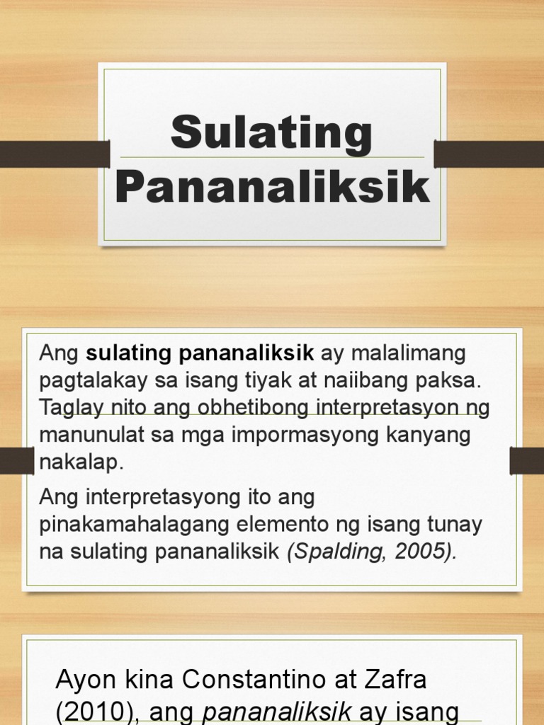 Sulating Pananaliksik | PDF