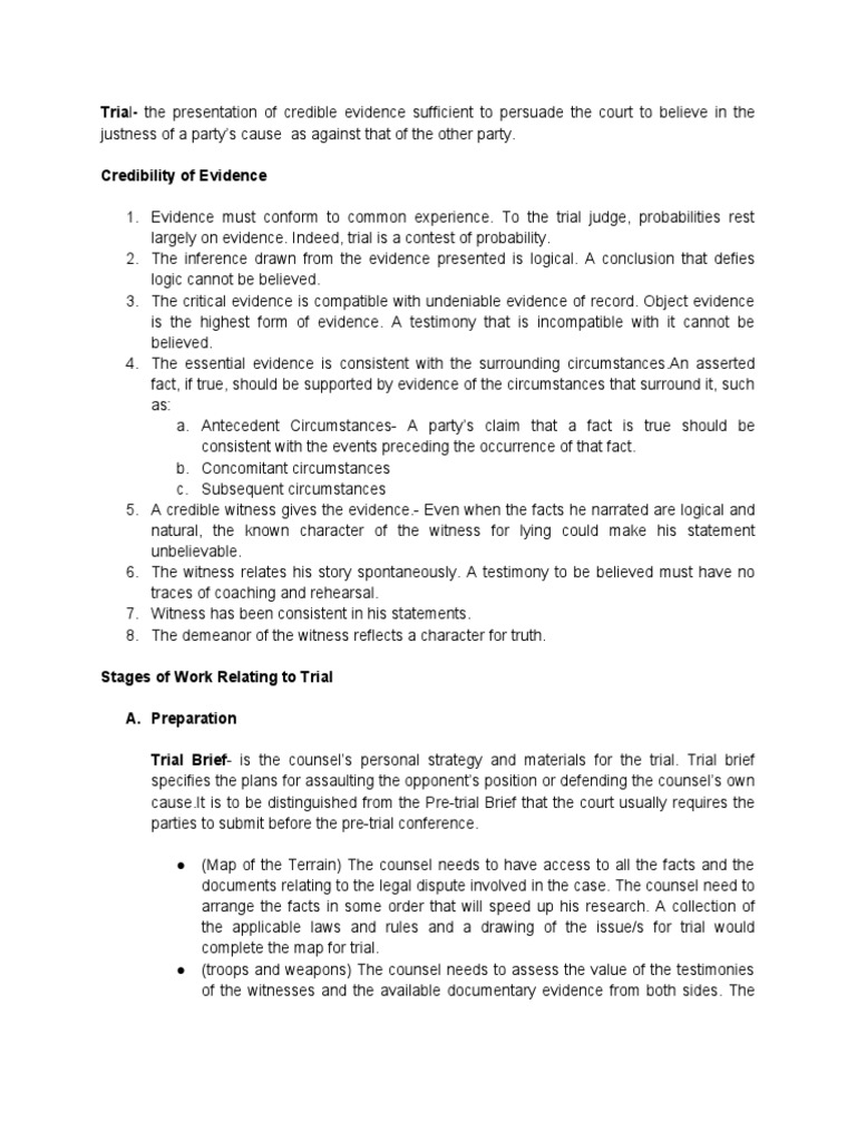 The Credibility Of Evidence Determining The Believability Of Witness