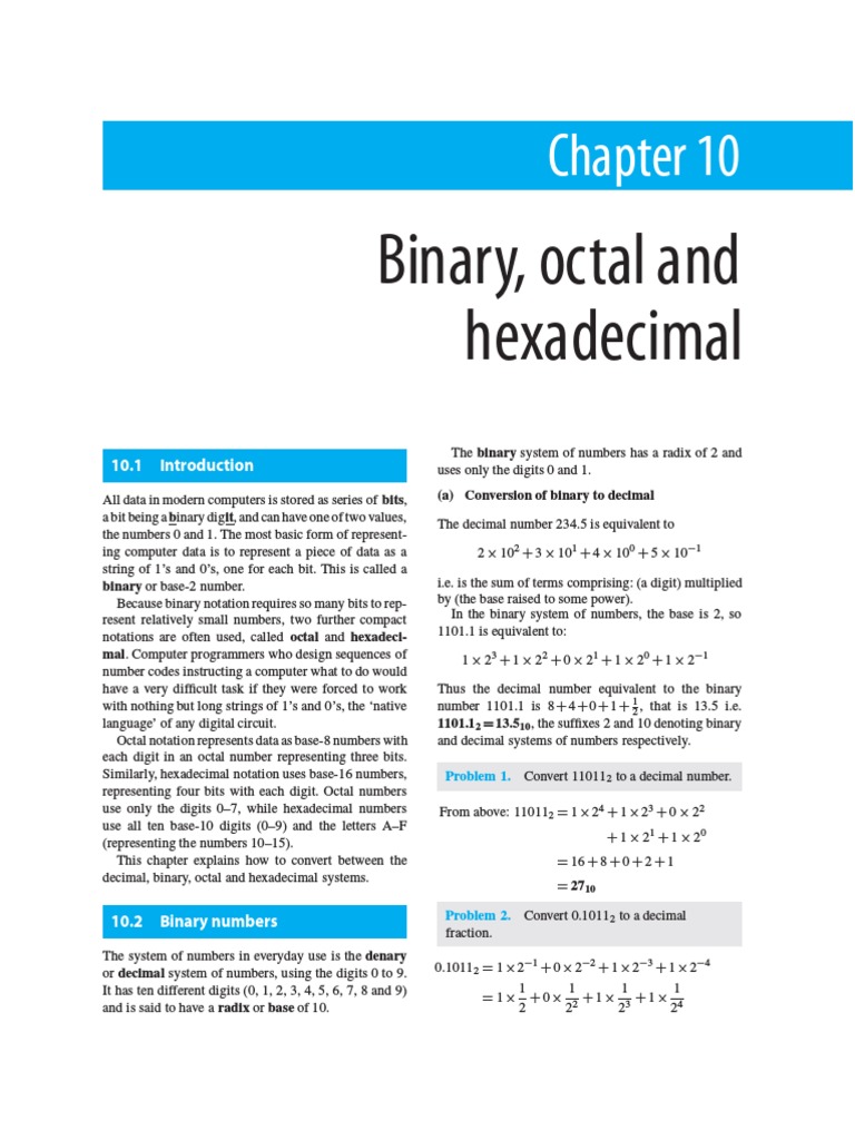 14 - Binary Hexadecimal Number | PDF | Mathematical Notation | Arithmetic