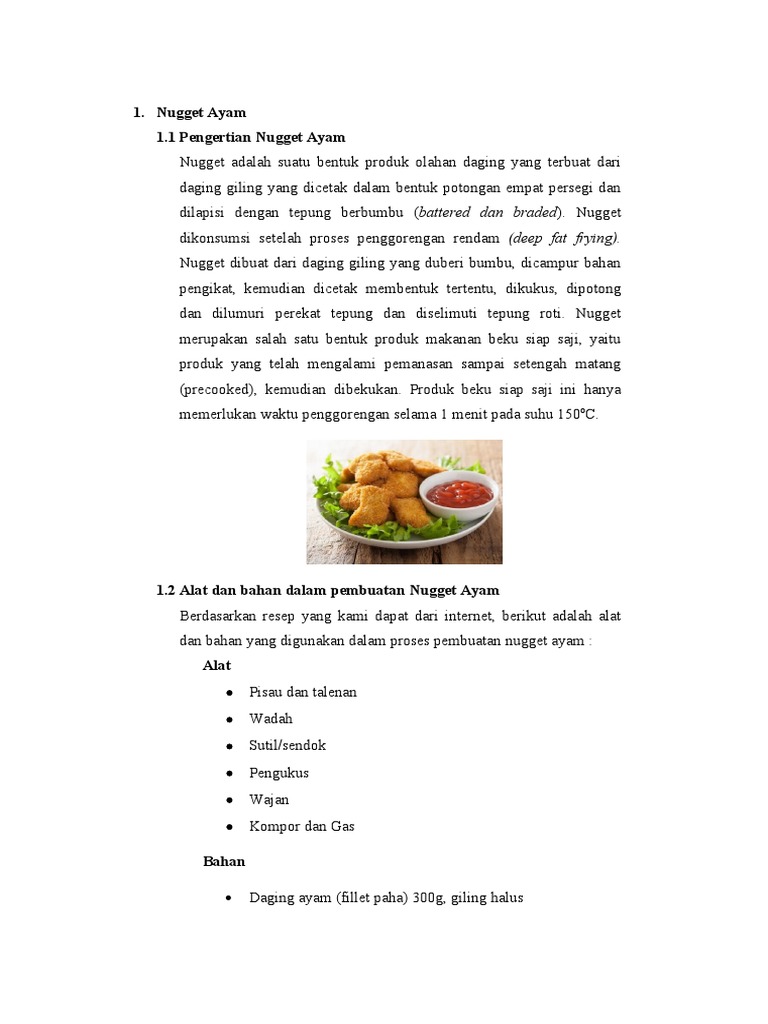 Tugas Daging (Nugget Ayam Dan Kornet Sapi) | PDF
