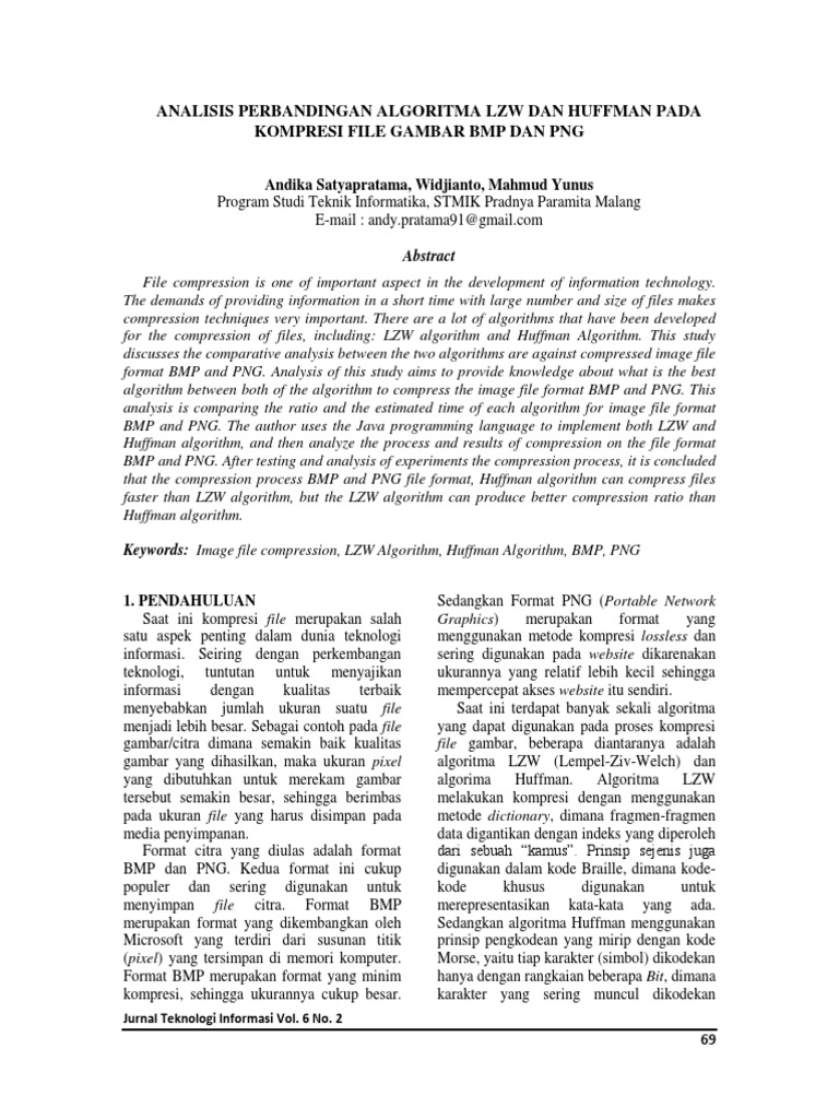 Analisis Perbandingan Algoritma LZW Dan Huffman Pada Kompresi File ...