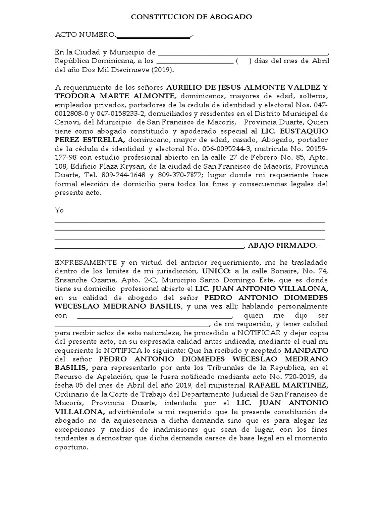 Constitucion De Abogado Pdf República Dominicana Gobierno