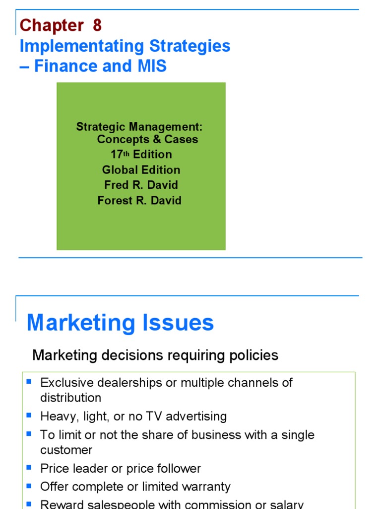 08 - Implementing Strategies - Finance and MIS Issues (With Quiz) | PDF ...