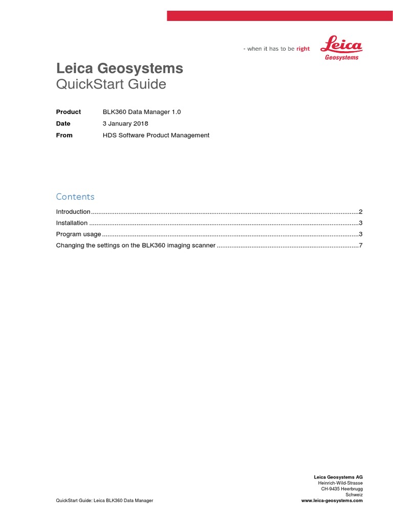 Leica BLK360 Data Manager QuickStartGuide EN | PDF | Image Scanner ...