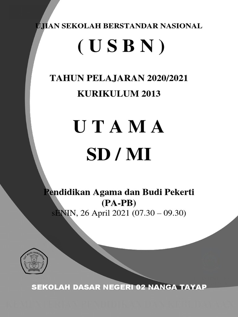 Soal Usbn Agama Kristen SDN 02 Nanga Tayap | PDF