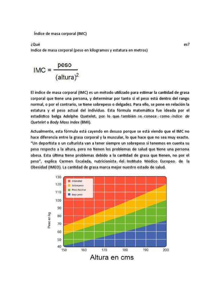 Índice de Masa Corporal | PDF | Índice de masa corporal | Desordenes metabólicos