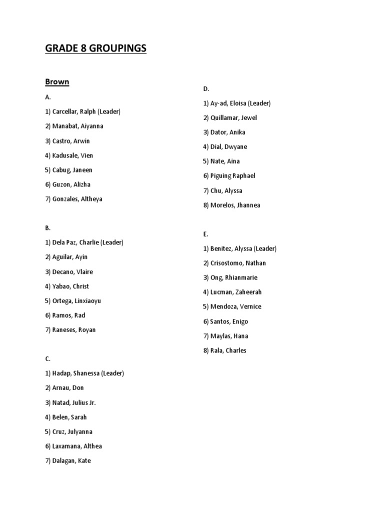 Grade-8 Groupings Q2 Peta4 | PDF