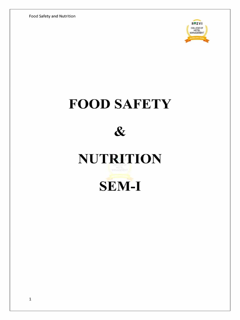 Food Safety & Nutrition | PDF
