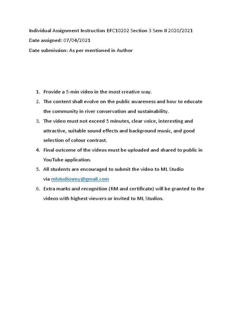 Individual Assignment Instruction Bfc10202 Section 3 Sem Ii 2020 Pdf 0708