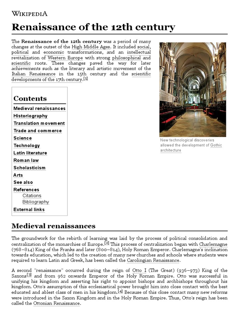 Renaissance of The 12th Century | PDF | Middle Ages | Science