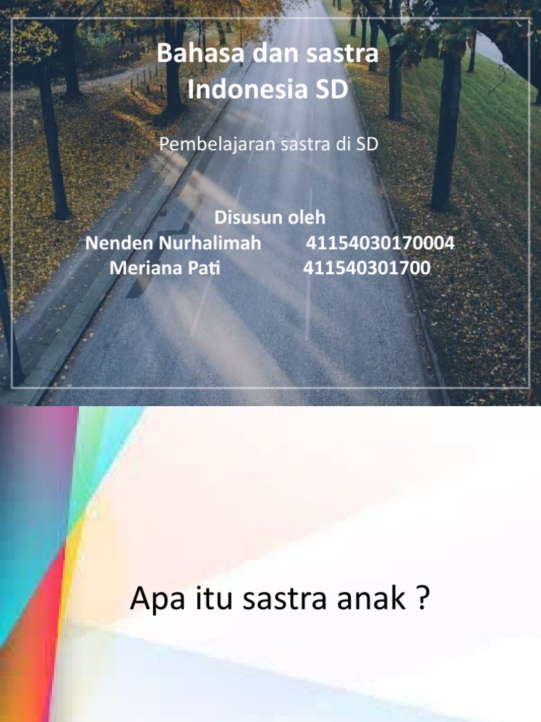 Pembelajaran Sastra untuk Anak SD | PDF