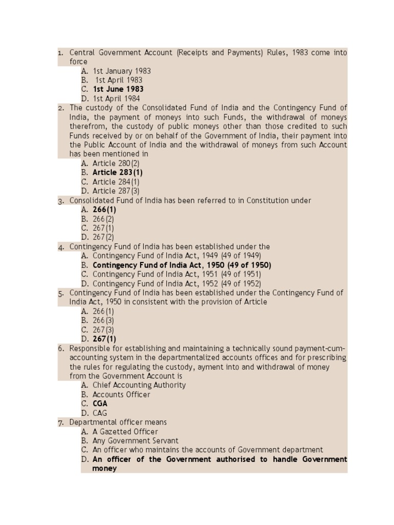 Central Government Account | PDF | Payments | Banks