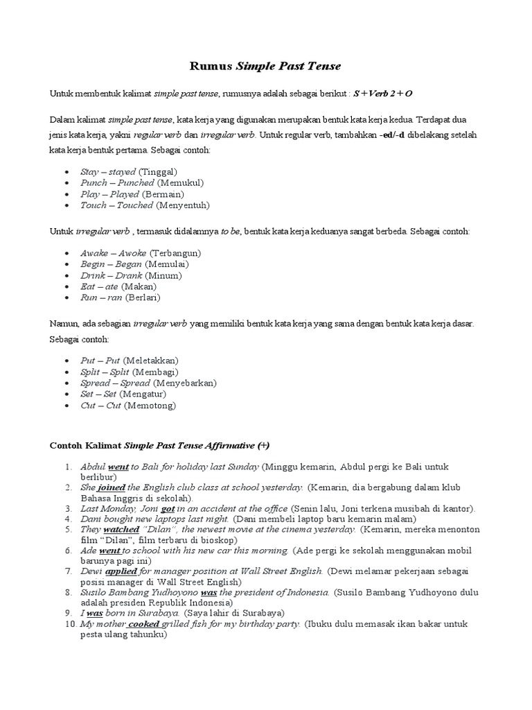 Materi Simple Past Tense-4 | PDF