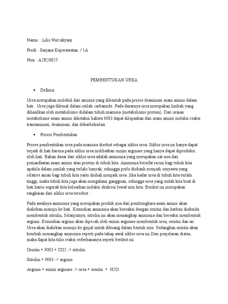 Pembentukan Urea | PDF | Kesehatan Holistik | Sains & Matematika