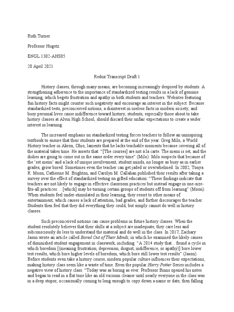 Redux Transcript Full Draft 1 | PDF | Teachers