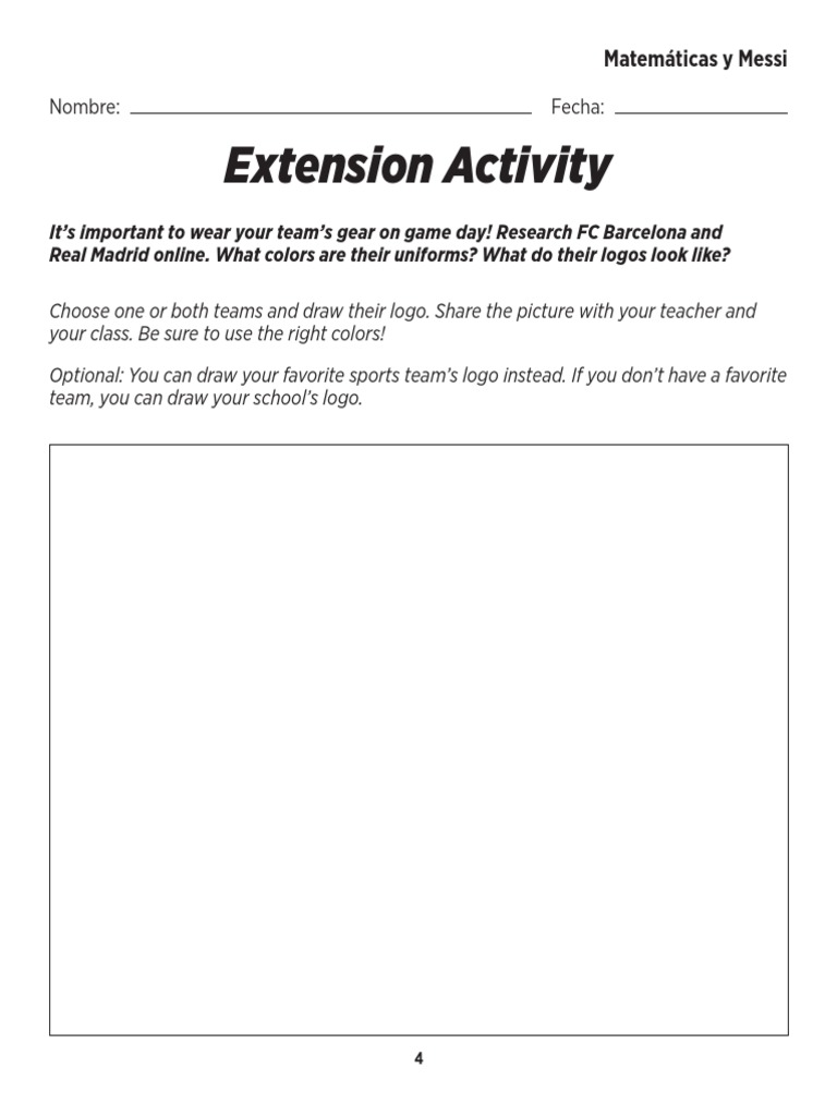 Matematicas y Messi Extension Activity | PDF