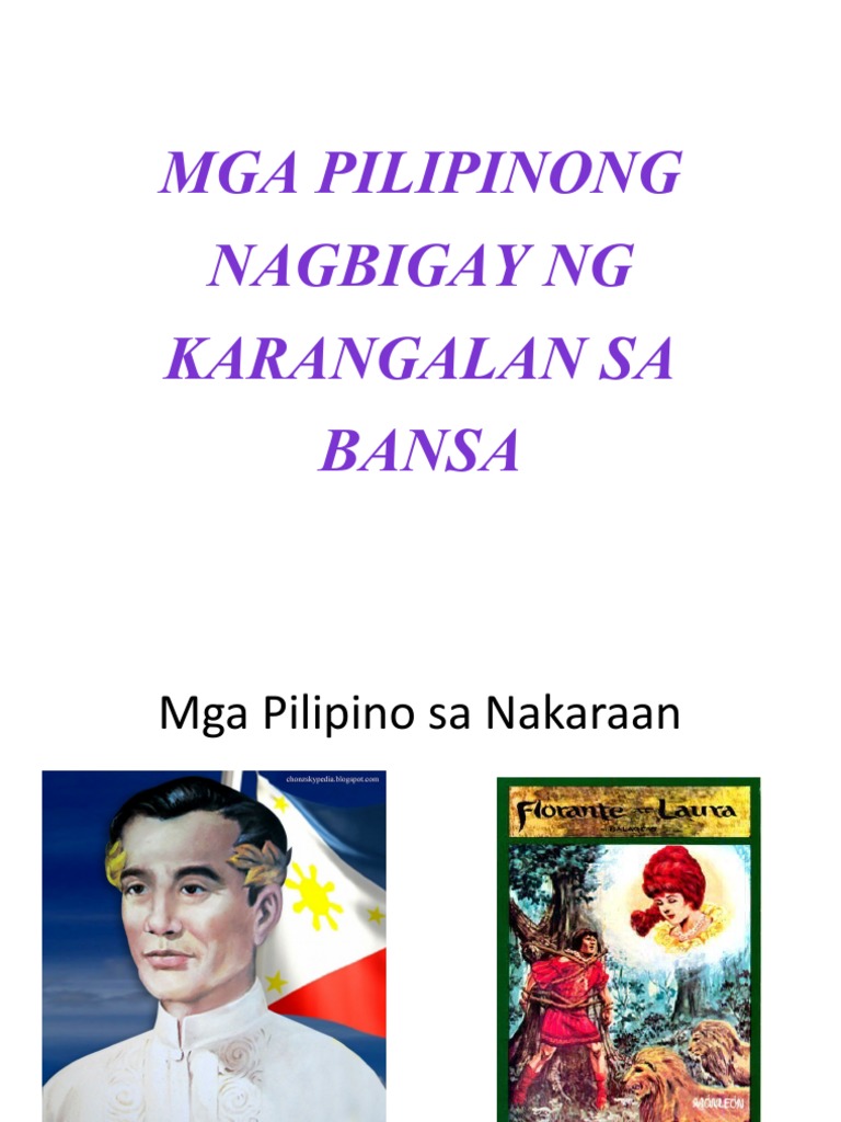Mga Pilipinong Nagbigay NG Karangalan Sa Bansa | PDF