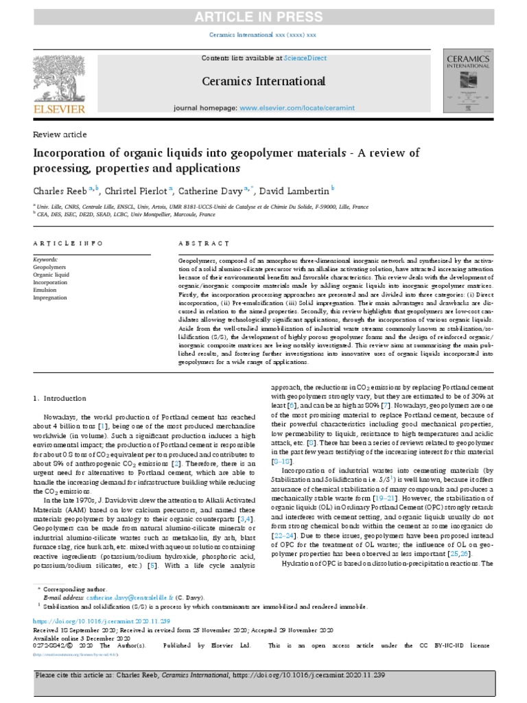 Ceramics International: Charles Reeb, Christel Pierlot, Catherine Davy ...