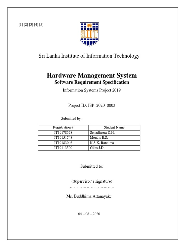 Hardware Management System: Sri Lanka Institute of Information ...