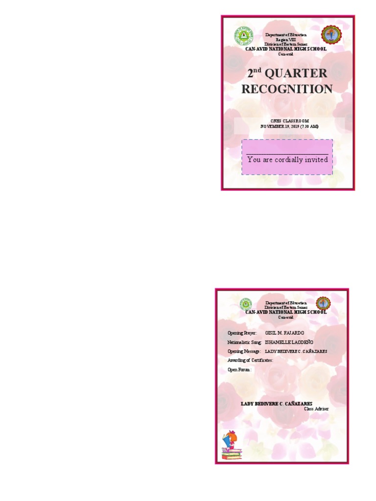 SAMPLE PROGRAM PTA 2nd Quarter | PDF