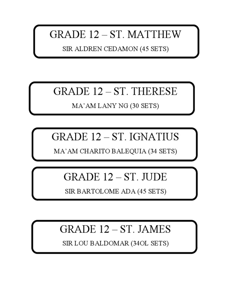 Grade 12-Advisory Tag | PDF