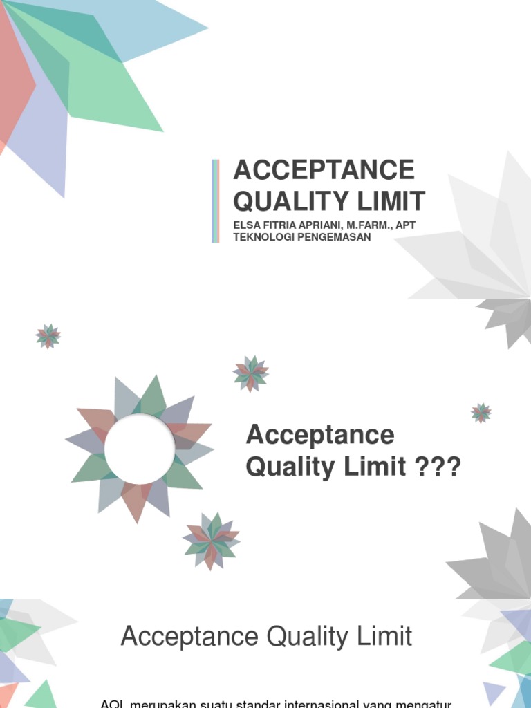 Acceptance Quality Limit: Elsa Fitria Apriani, M.Farm., Apt Teknologi Pengemasan | PDF