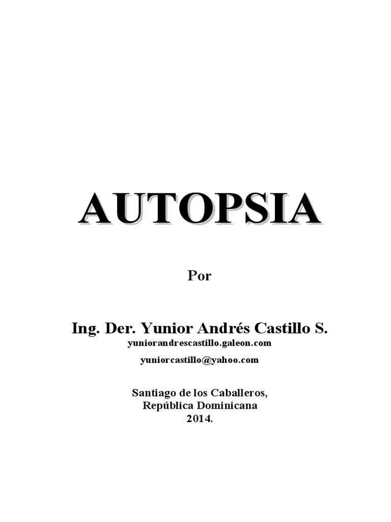 Procedimiento de Autopsia Detallado | PDF | Abdomen | Tórax